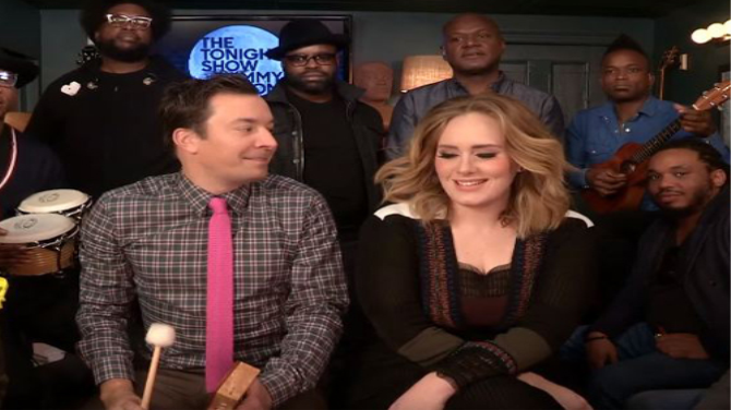 Adele ve Jimmy Fallon Hello Cover`ı - Trendus.com